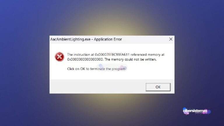 Erro “The Memory Could Not Be Written” no Windows 11 – Cibersistemas.pt